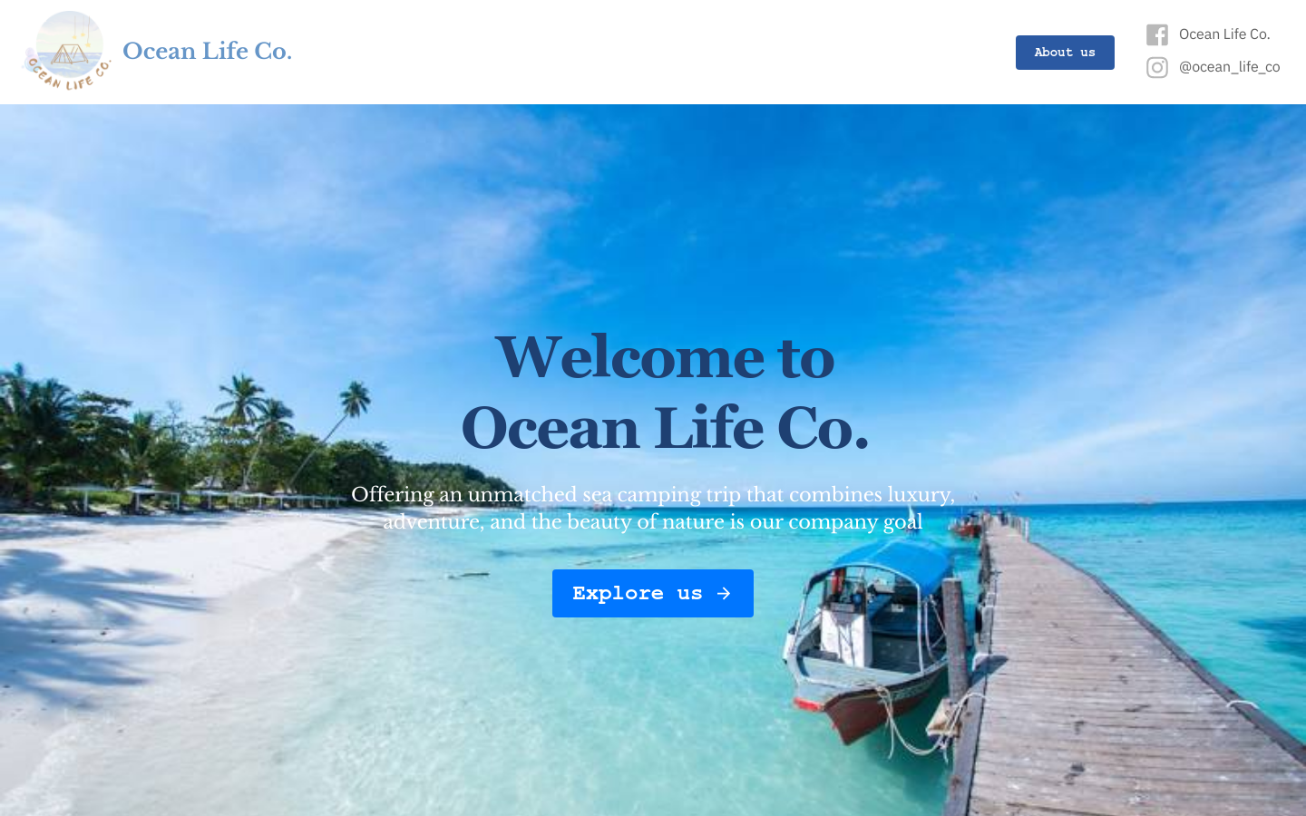 Ocean Life Co. Official Website interactive prototype on Proto.io ...