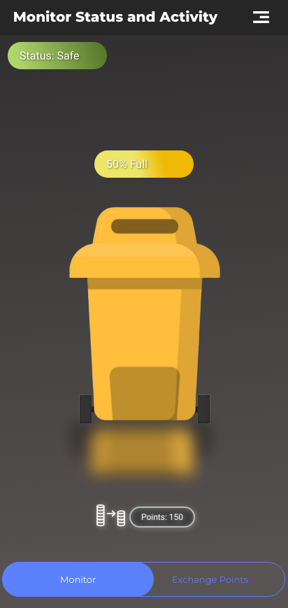 Smart Garbage Bin App interactive prototype on Proto.io Spaces by ...